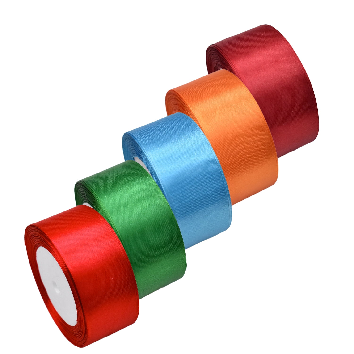 1.58inch 5 Colors Satin Ribbon Set, 1.58" X25Yd x 5Rolls Rainbow ...