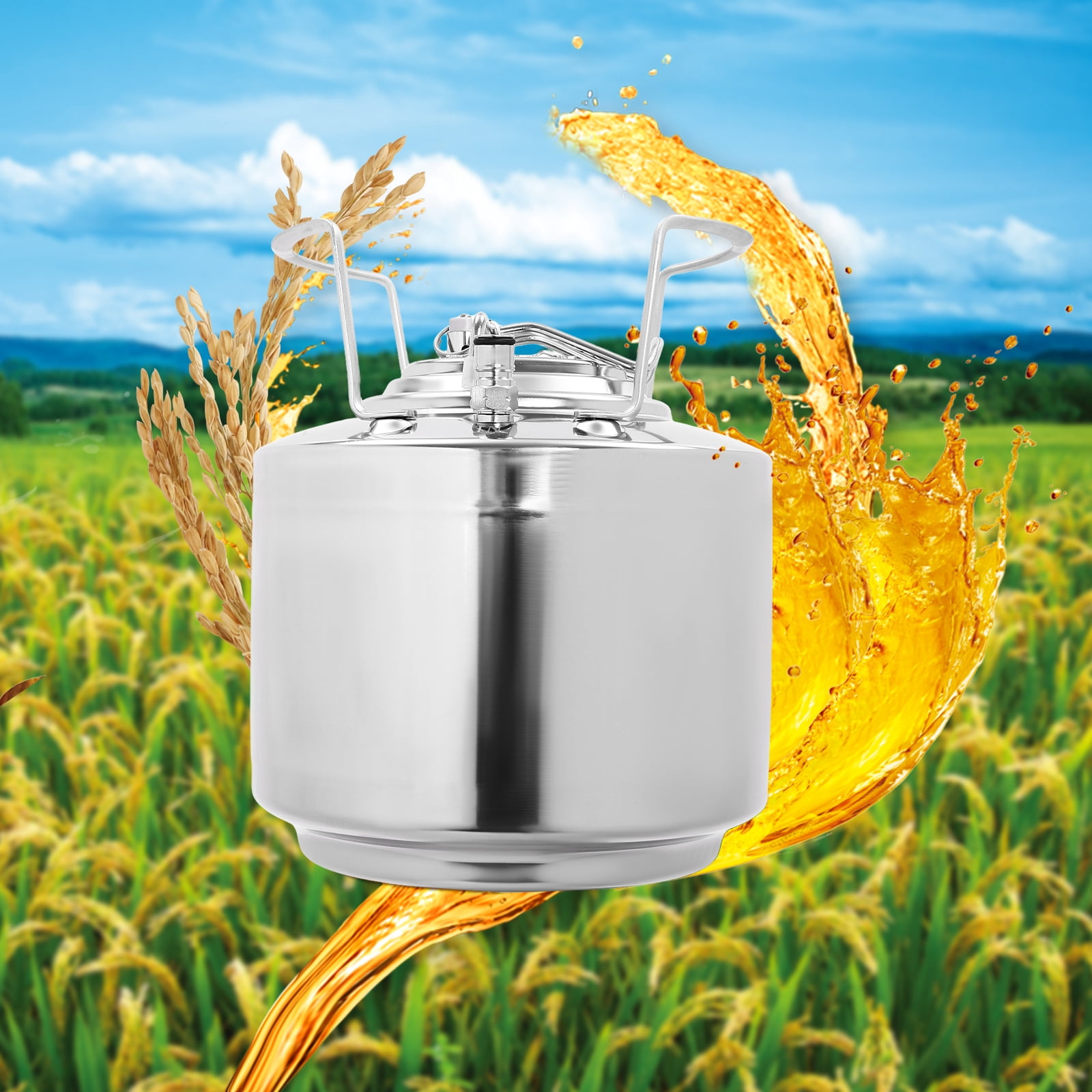 1.59 Gallon Mini Keg – 304 Stainless Steel Ball Lock Corny Keg for Home ...