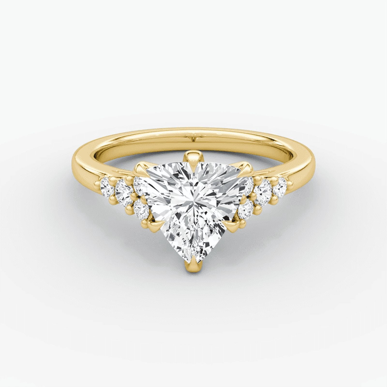 1.5CT Trillion Cut Lab Grown Diamond Engagement Ring Yellow Gold Plated ...