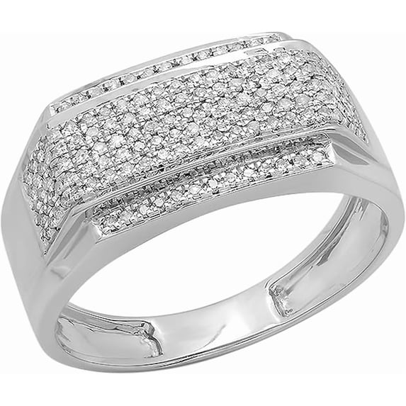 1.5Carat Round White Diamond Engagement Band Ring for Men in White Gold ...