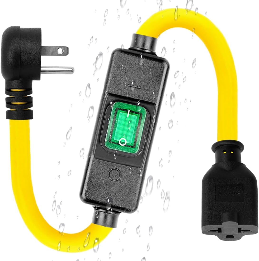 (1.5Feet) Heavy Duty SJTW 12AWG Outdoor Waterproof Extension Switch ...