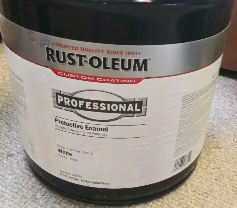 Rust-Oleum Protective Enamel Gloss White Paint, Oil Based, 1-5 Gallon ...