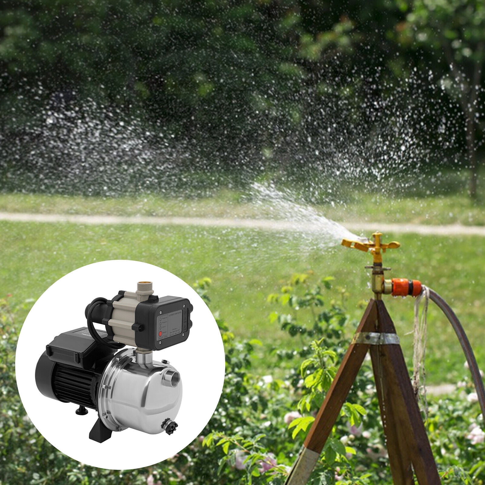 1.5HP 115V Shallow Jet Well Pump with Pressure Tank Garden Booster Jet ...