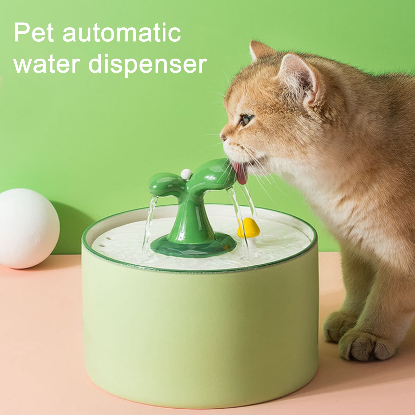 1.5L Automatic Cat Water Fountain Ceramics Pet Drinking Dispenser Ultra ...
