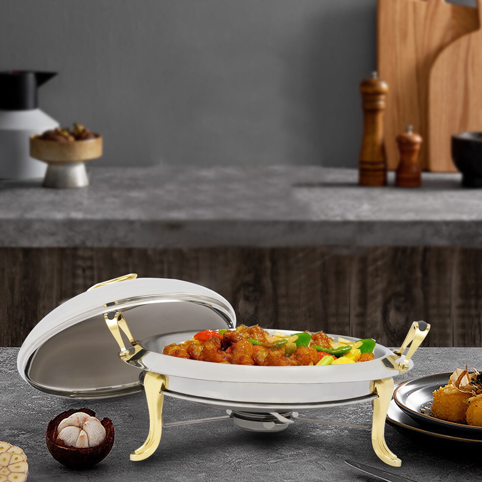 1.5L Chafing Dish Catering Pot Buffet Party Food Warmer Stainless Steel ...