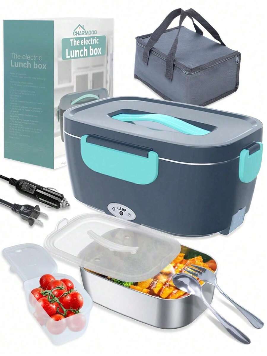 1.5L Electric Lunch Box, 80W 12/24/110V Fast Heating Power Electric ...