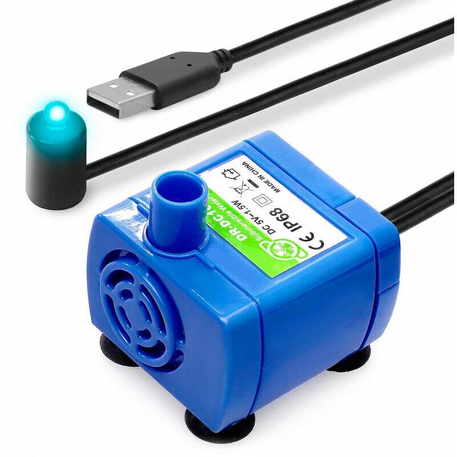 1.5L/H Mini Submersible Pump DR-DC160W USB DC 5V Water Pumps Pet Water ...