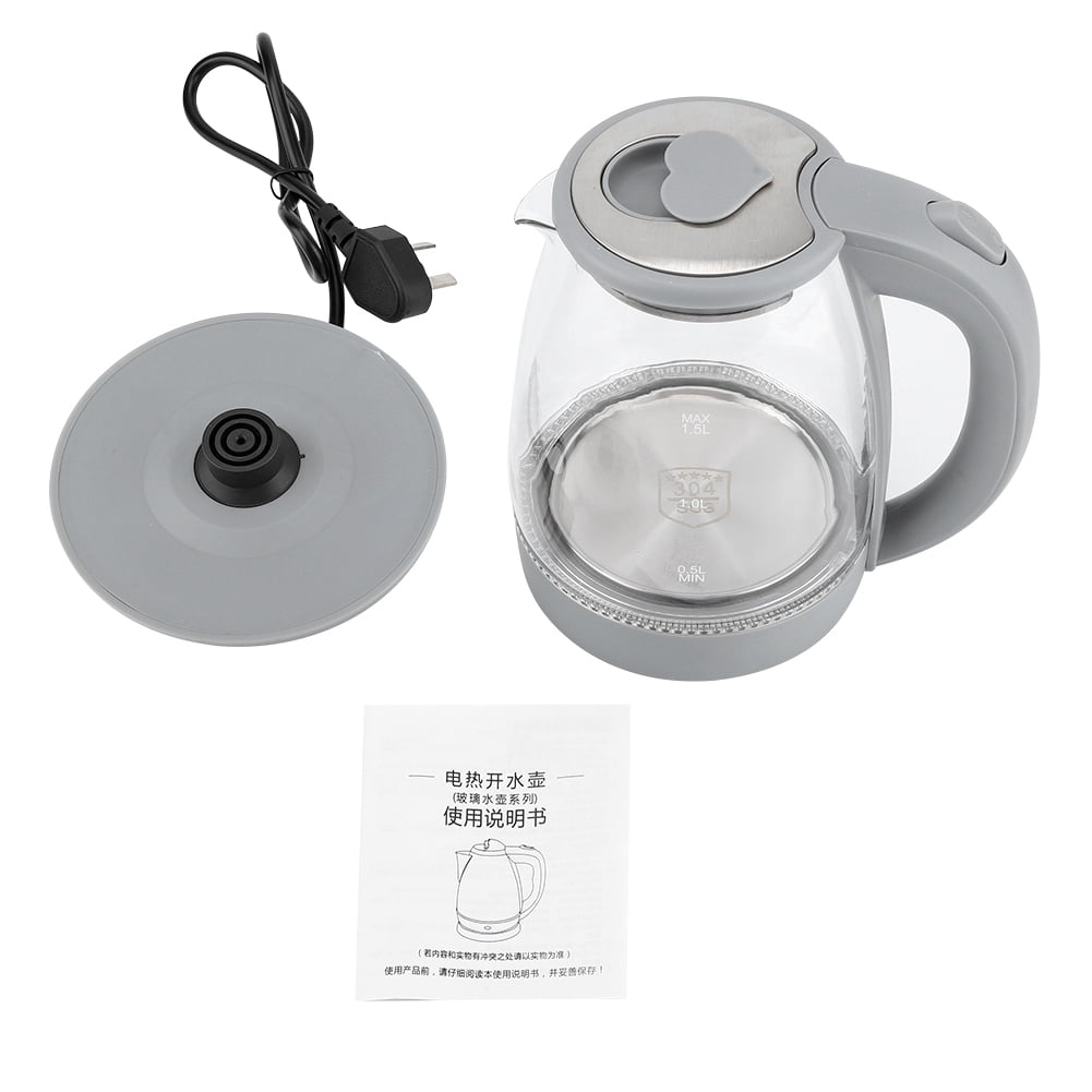 1.5L High Borosilicate Glass Transparent Electric Kettle Fast Water ...