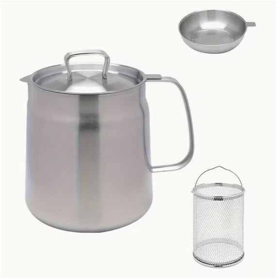 1.5L Large Capacity 304 Stainless Steel Oil Filter Pot with Fine Mesh ...