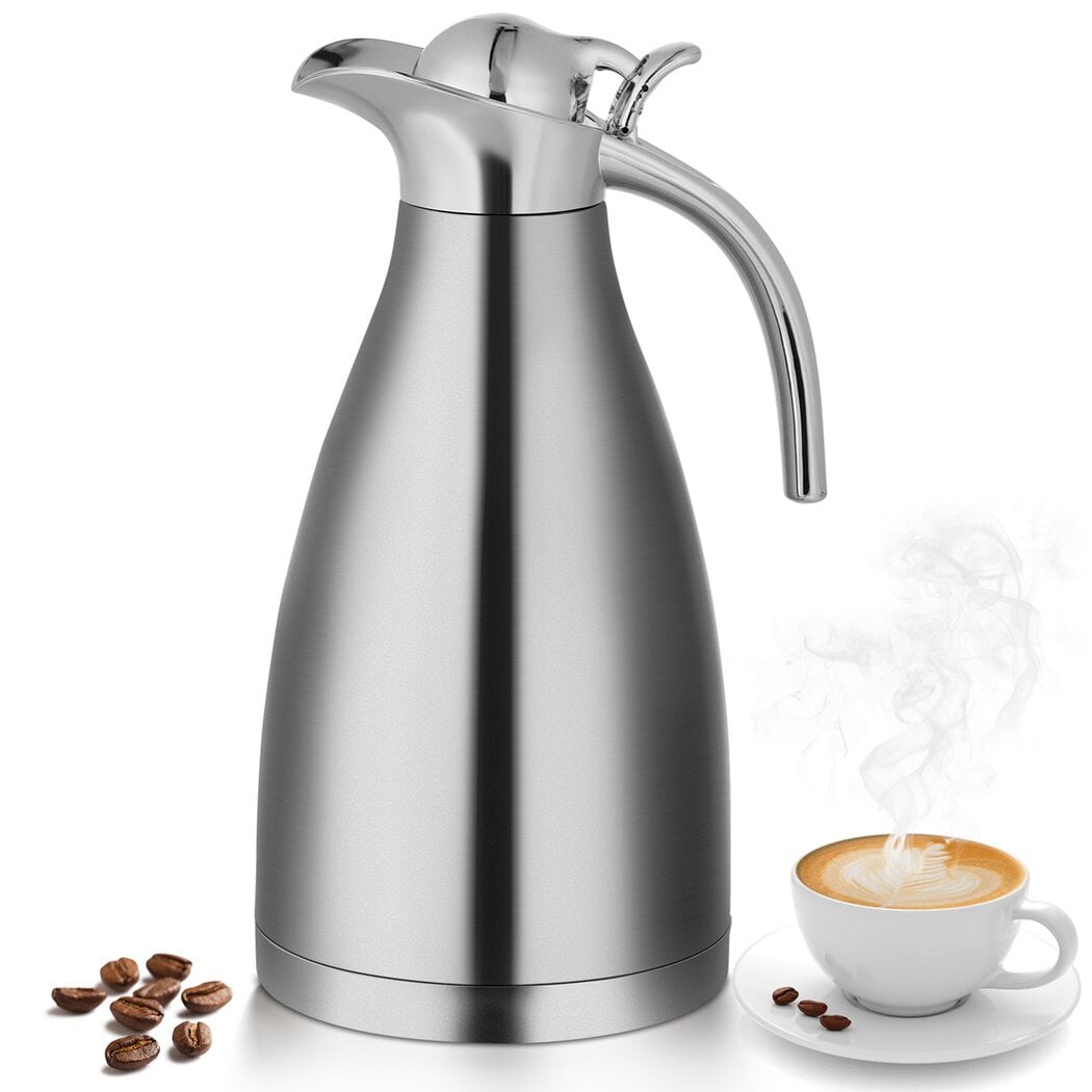 1.5L Vacuum Insulated Coffee Pot, Stainless Steel Thermal Kettle, Keeps ...