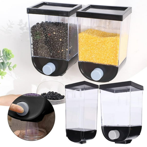 1.5L and 1L Countertop Cereal Dispenser for Rice Grains Oatmeal Pet ...