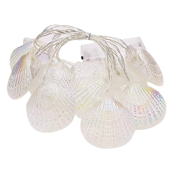 1.5M 10 LED Wooden Shells Star Light String, Copper Wire Underwater ...