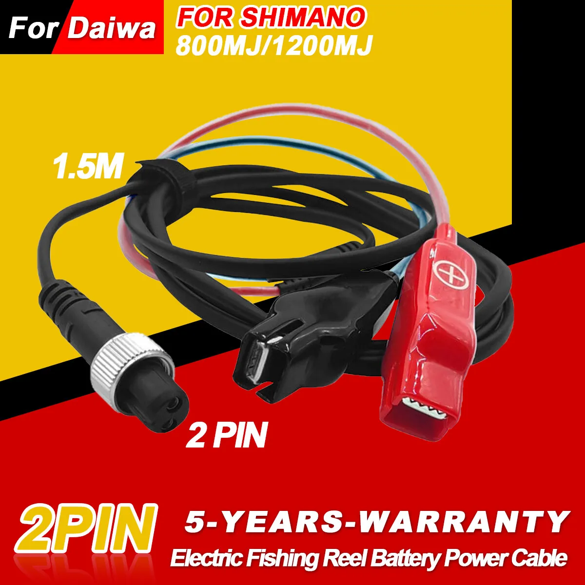 1.5M Power Cable For Daiwa 1200MJ 1200J 800MJ 800MJS Electric Reel Cord ...