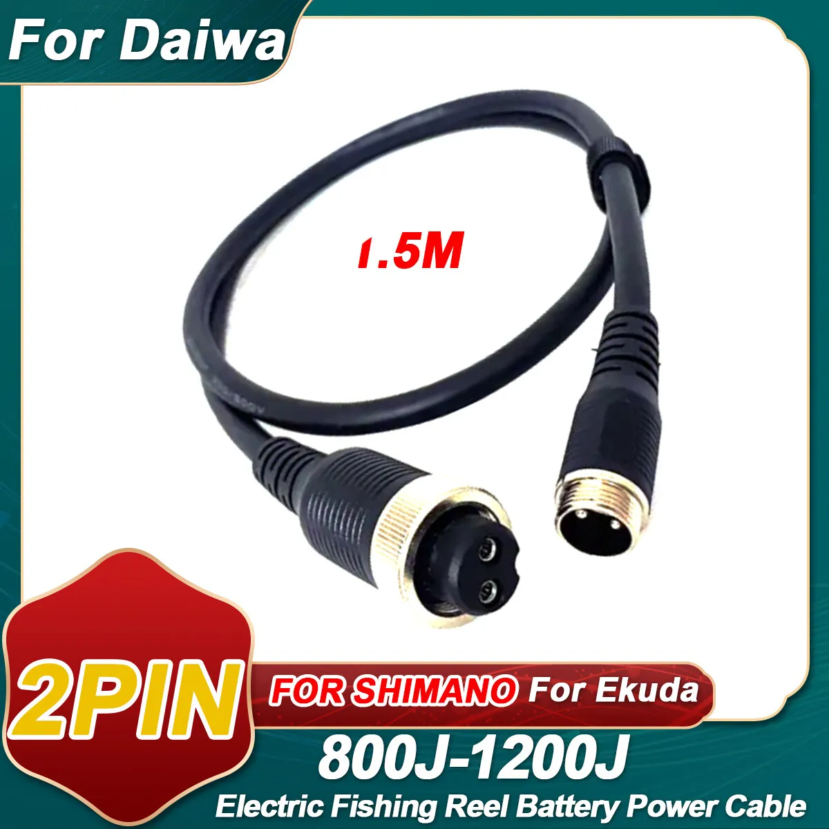 1.5M Power Cable For Daiwa 1200MJ 1200J 800MJ 800MJS Electric Reel Cord ...