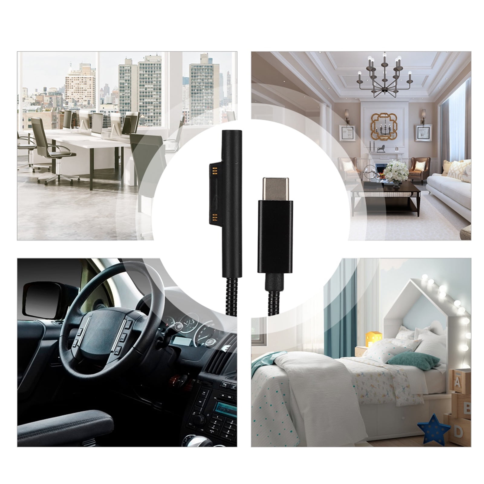 1.5M Power Cord For Tablets, 304 Steel, Supports Fast 15V 3A PD Charging, Travel,Ready - Walmart.com