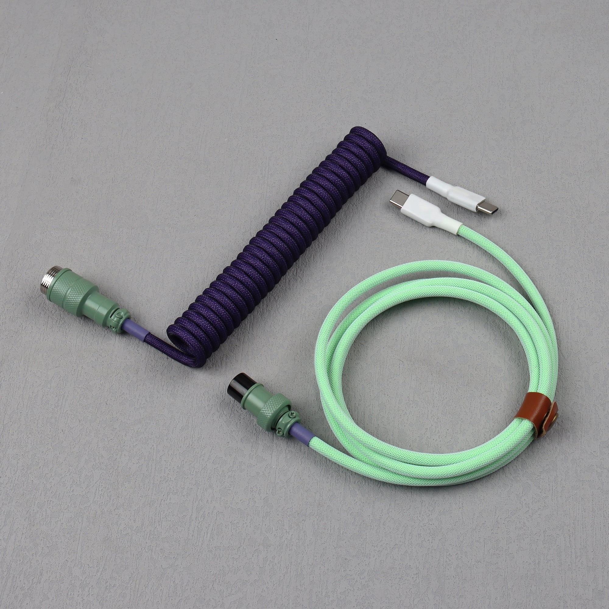 1.5M USB C to USB C Coiled Keyboard Cable Detachable Aviator Plug for ...