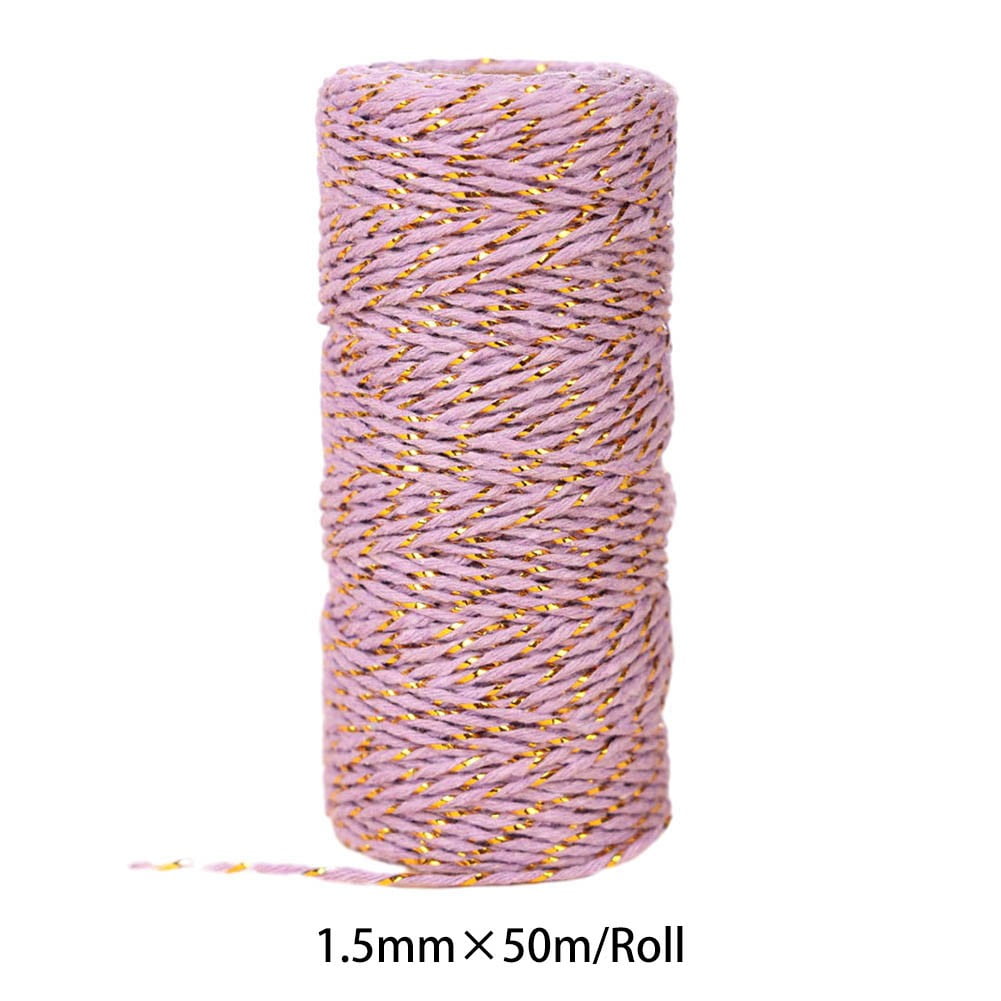 1.5Mm 50M/Roll Colored Gold Silk Cotton Rope Gift Bags Boxes Wrap ...