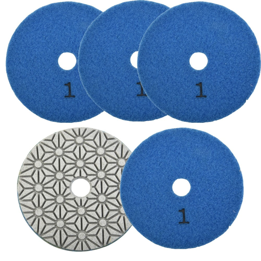 1/5PCS 100mm Polishing Pad Dry/Wet 3 Step Emery Sand Polishing Pads ...