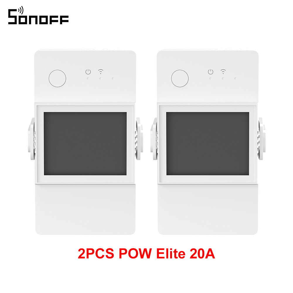 1-5PCS POW R3 16A/20A WiFi Smart Switch ESP32 Chip Energy Saving LCD ...