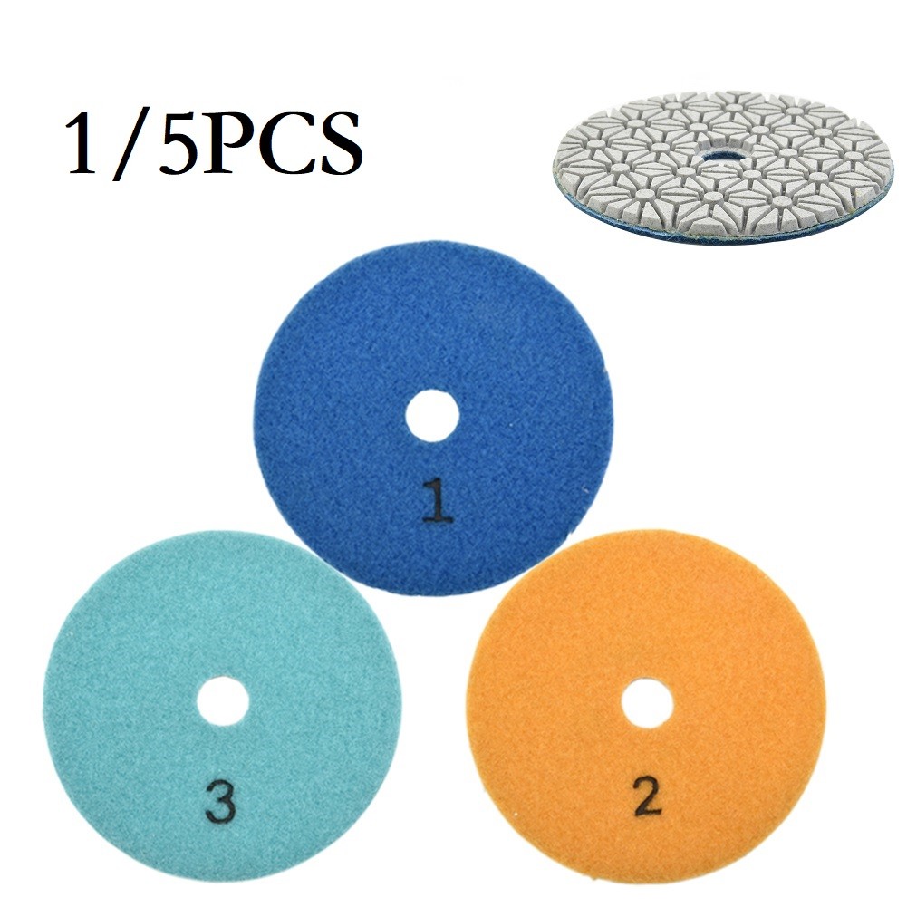 1/5Pcs 100Mm Polishing Pad Dry/Wet 3 Step Emery Sand Polishing Pads ...