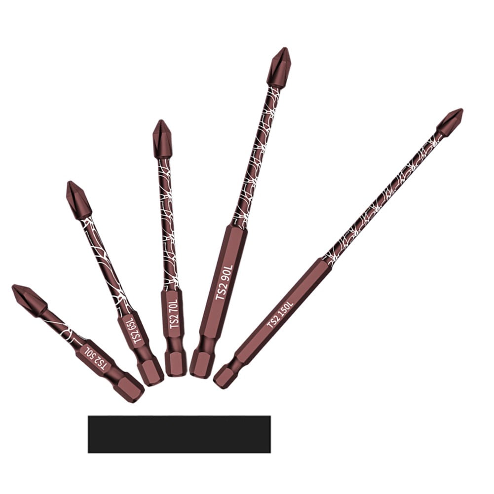 1/5Pcs Cross Magnetic Screwdriver Bit Alloy Steel Anti-Slip Long Drill ...