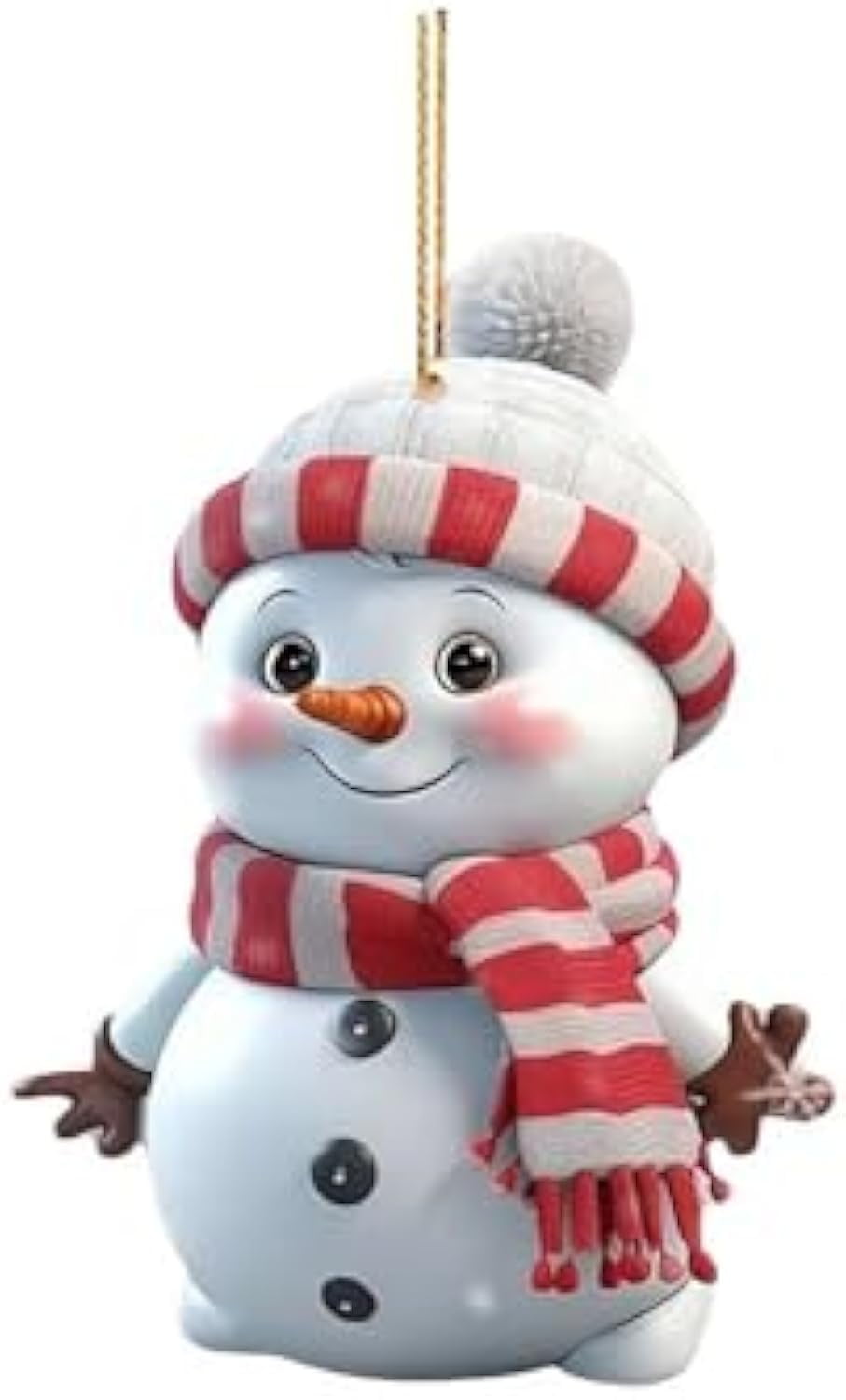 1/5Pcs Cute Snowman Acrylic Pendant, 2D White Snowman Christmas Tree ...