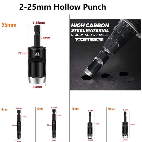 6-Inch Leather Hole Punch and Eyelet Belt Puncher Tool Set, Plating ...