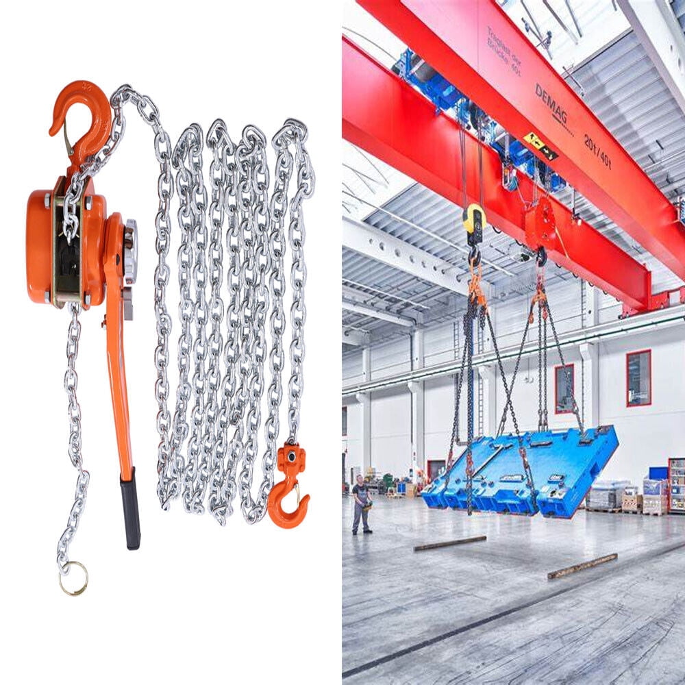 1.5Ton Hoist Ratchet Hand Lever Puller Come Along Double Hooks Cable ...