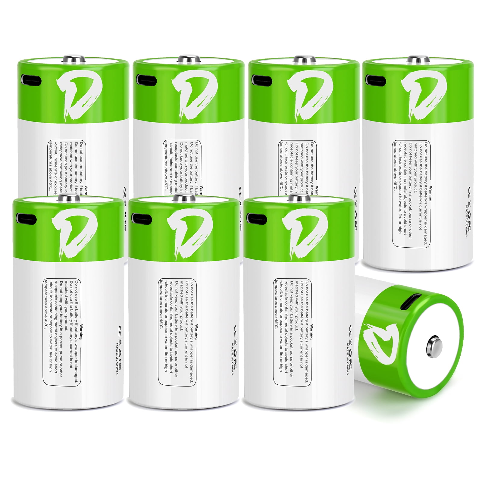 1.5V 7500mAh USB Rechargeable D Lithium Batteries,Rechargeable D ...