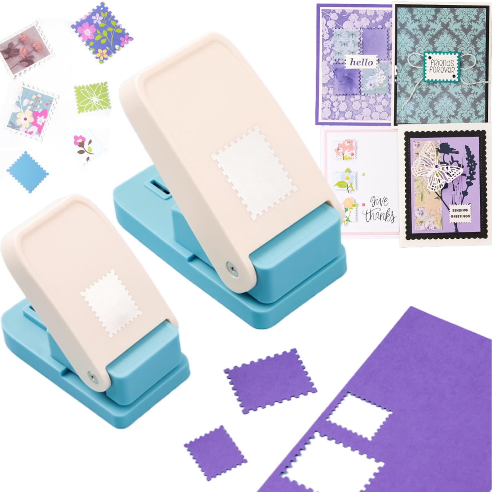 1.5X1.2 Inch Rectangle & 1.5 Inch Square Hole Puncher Big, Paper Punch ...