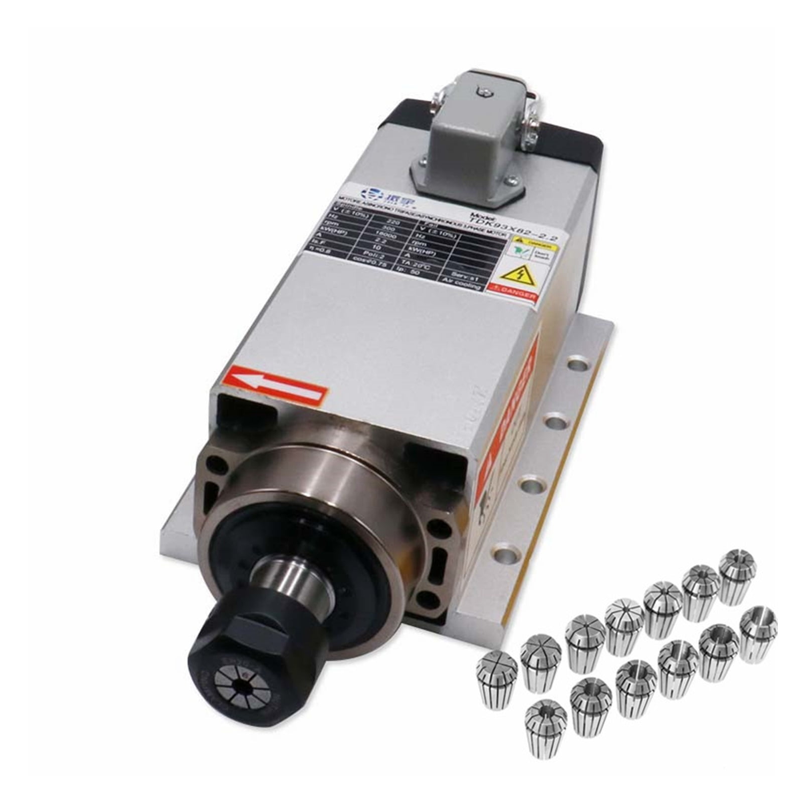 1.5kw/2.2kw 24000RPM 400HZ 3 Phase Input Air Cooled Spindle Motor +1 ...