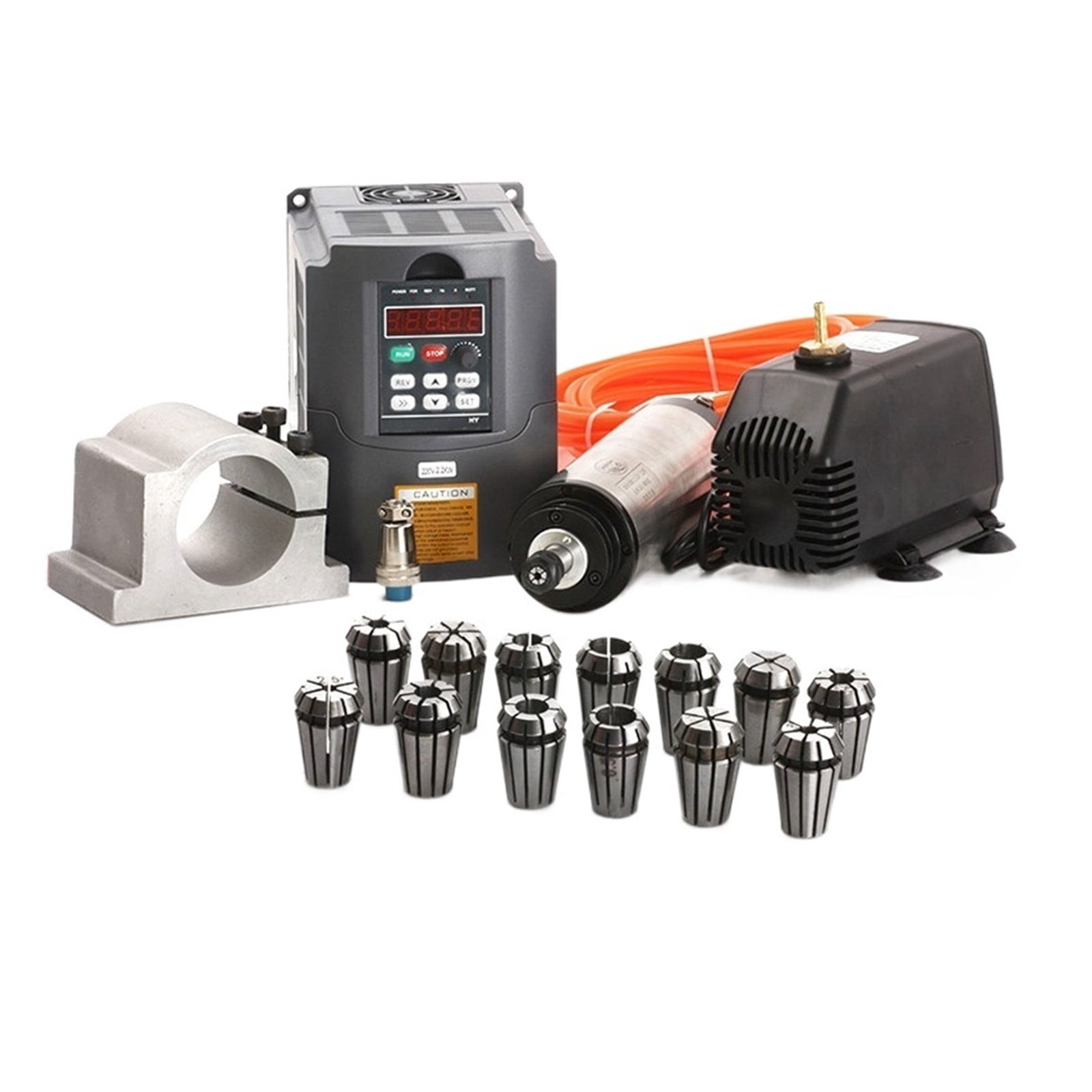 1.5kw/2.2kw Water Cooled Spindle CNC Spindle+Inverter+80mm Clamps+Water ...