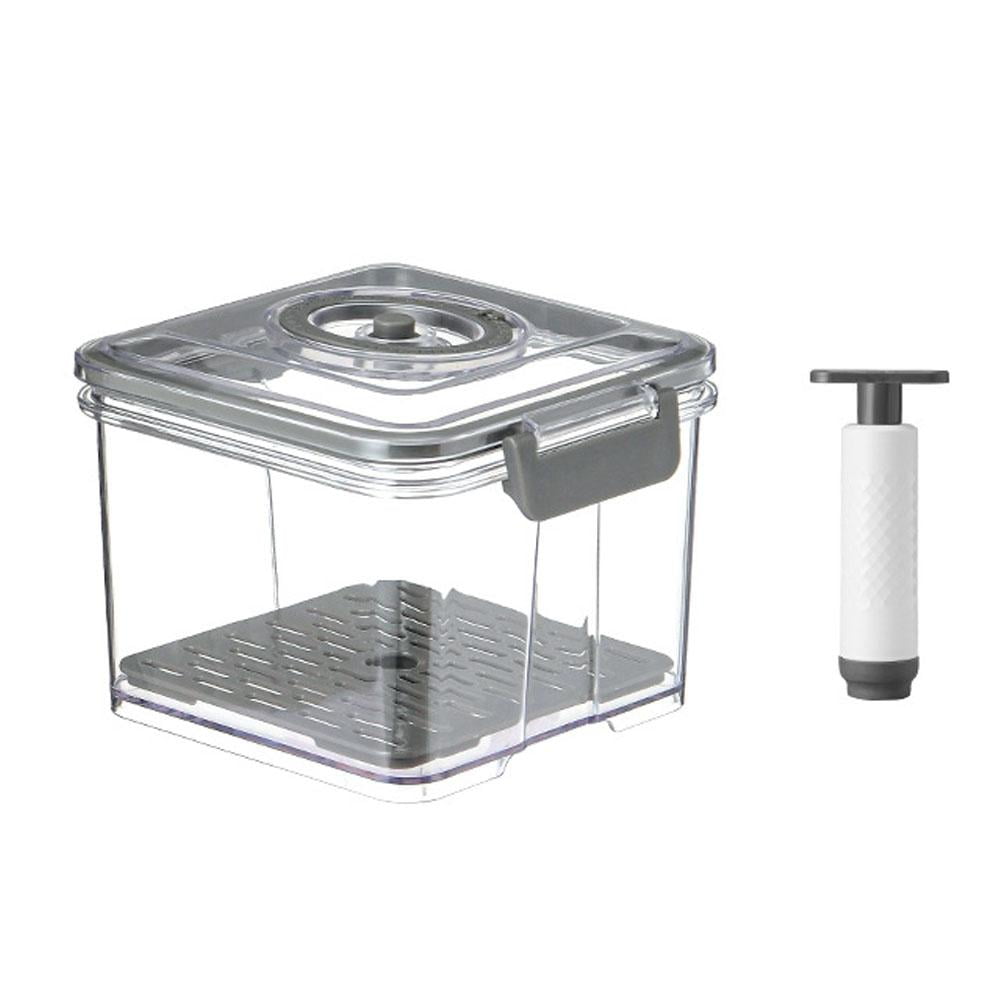 [1.5l] Gray Fresh-Keeping Box + 1 Hand Pump Household Vacuum Fresh ...