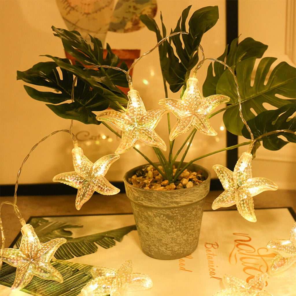 1.5m 10 Lamp Seahorse Shell Marine Battery String Lamp Home Decoration ...