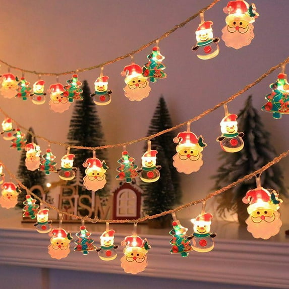 1.5m 10Led Christmas Light String Snowman Santa Cluas Xmas Tree Lamp ...