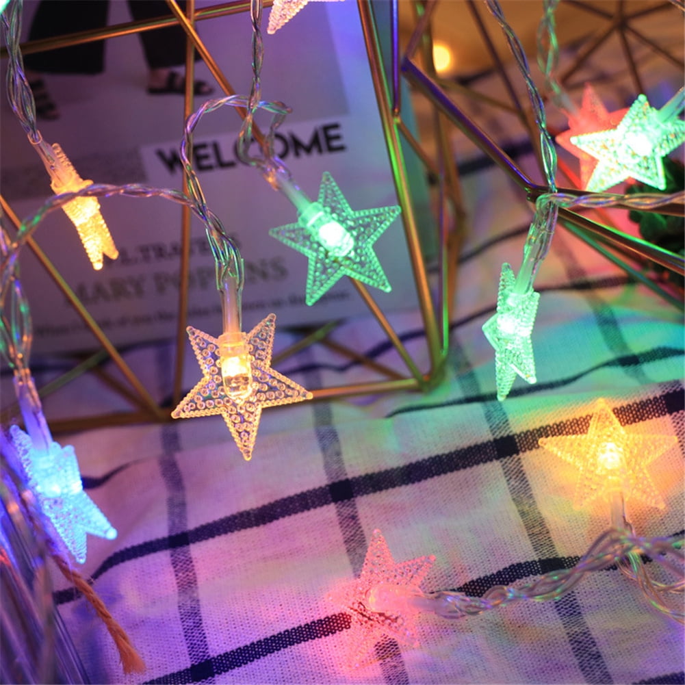 1.5m Led Star-shaped Curtain String Lights Soft Lighting Indoor Outdoor ...