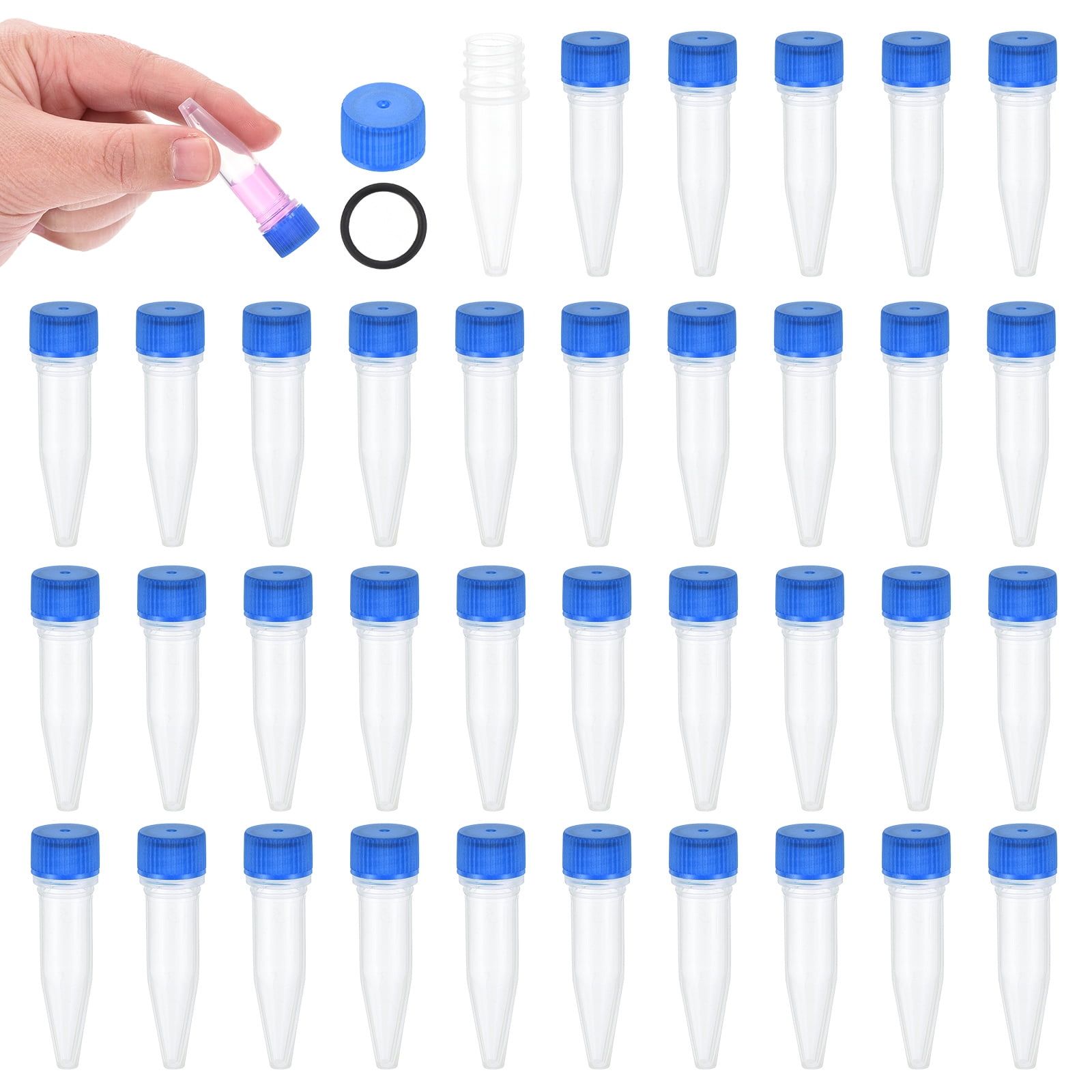 1.5mL Plastic Test Tubes 36Pcs Frozen Test Tube Graduated Vial ...
