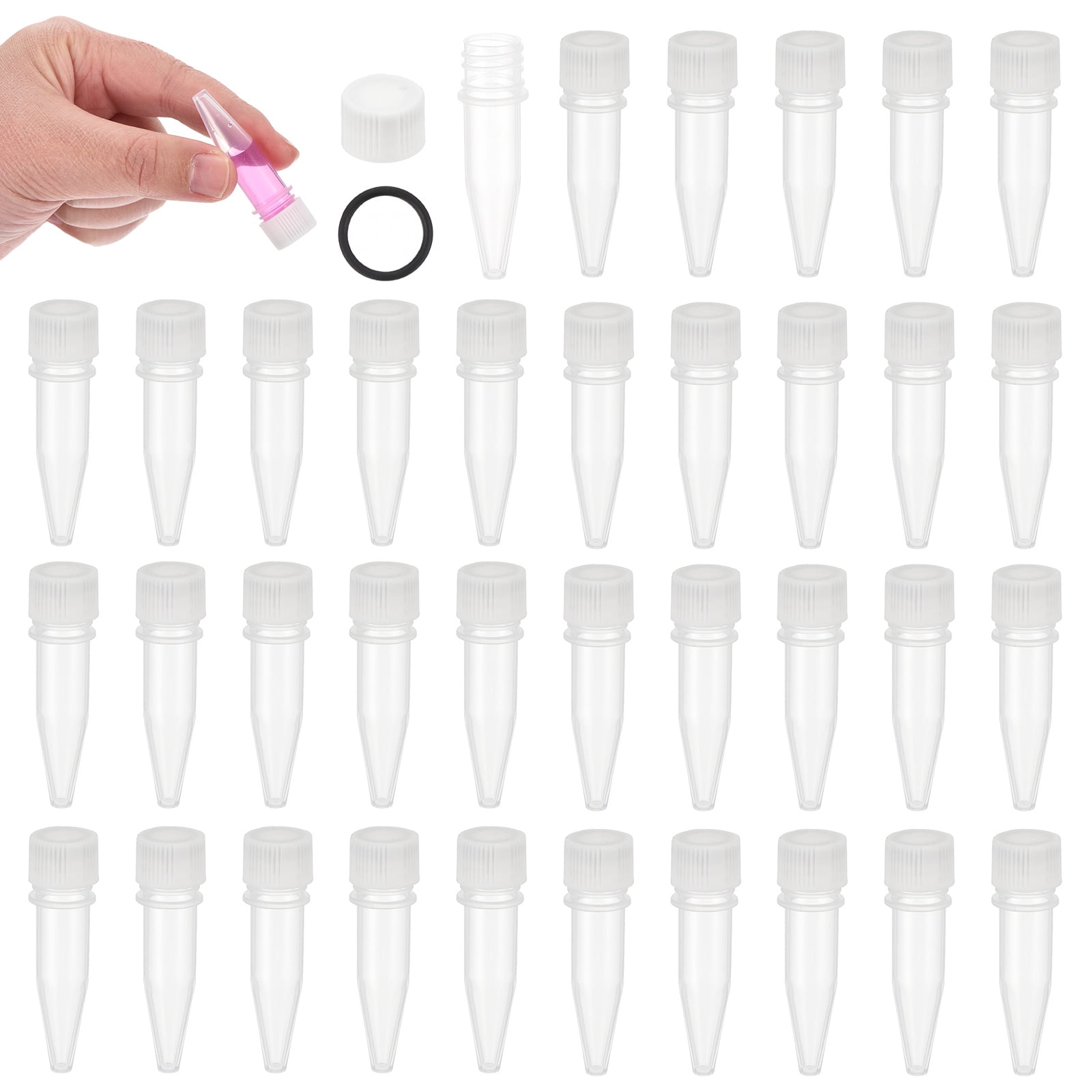 1.5mL Plastic Test Tubes 36Pcs Frozen Test Tube Graduated Vial ...