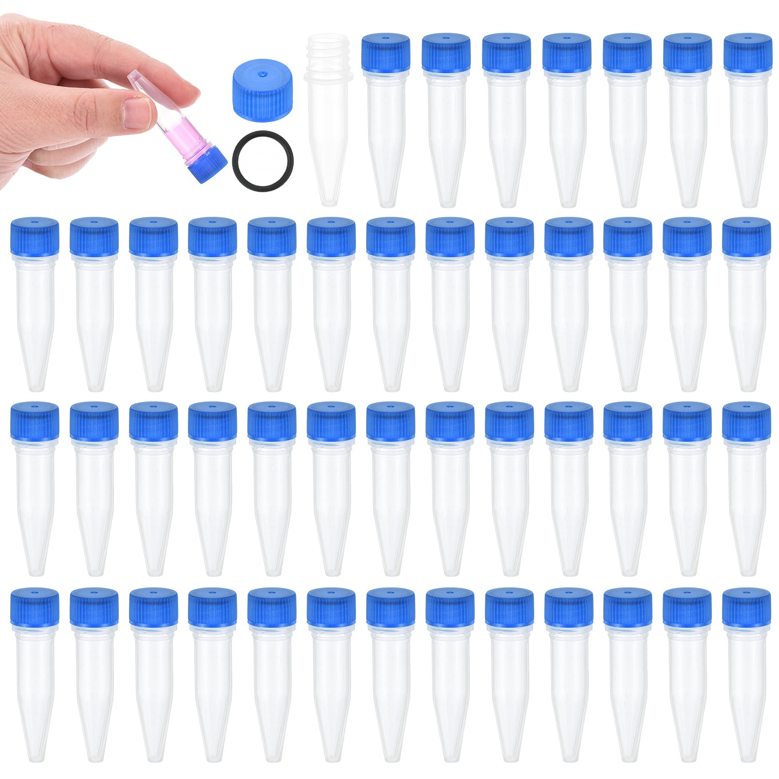1.5mL Plastic Test Tubes 48Pcs Frozen Test Tube Graduated Vial ...