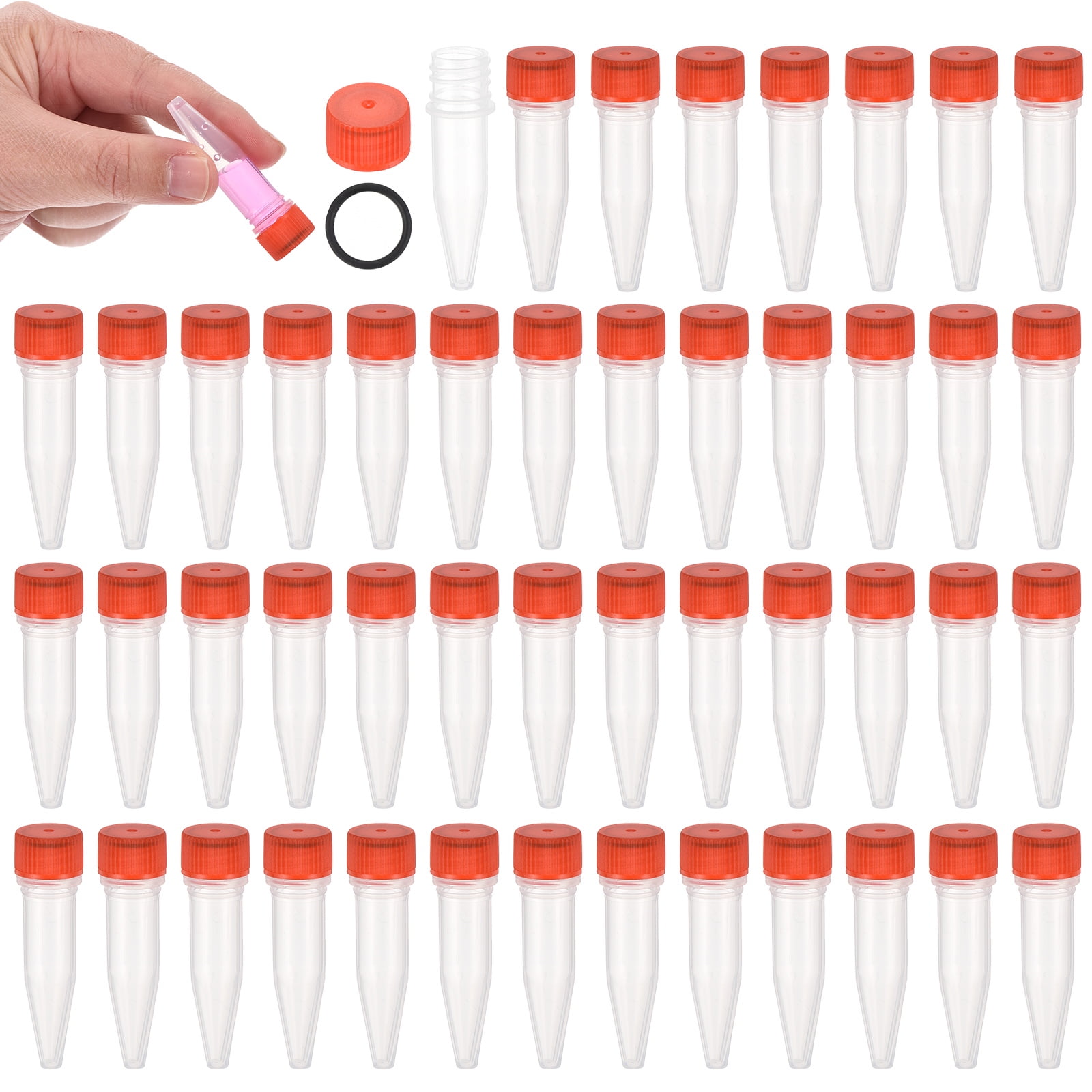 1.5mL Plastic Test Tubes 48Pcs Frozen Test Tube Graduated Vial ...