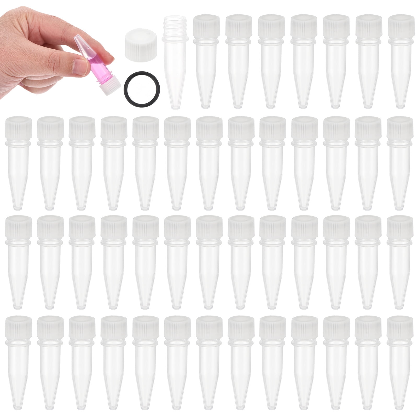 1.5mL Plastic Test Tubes 48Pcs Frozen Test Tube Graduated Vial ...