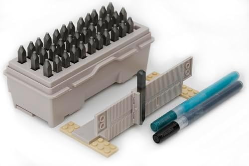 1.5mm (1/16") Letter and Number Stamp Set with Patented Alignment Tool ...