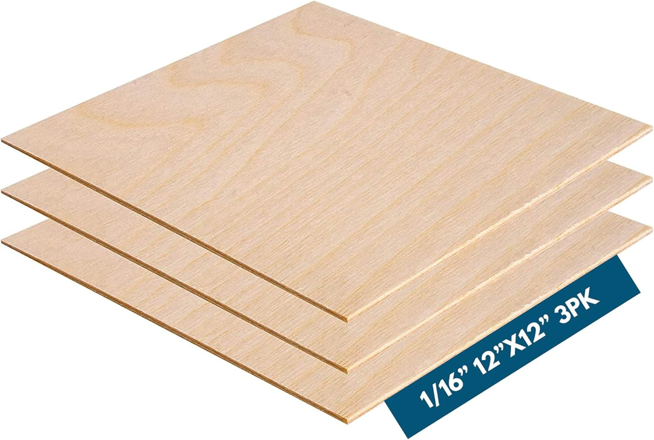 1.5mm 1/16" x 12" x 12" Aircraft Plywood Sheet (3pk) - AB/B Baltic ...
