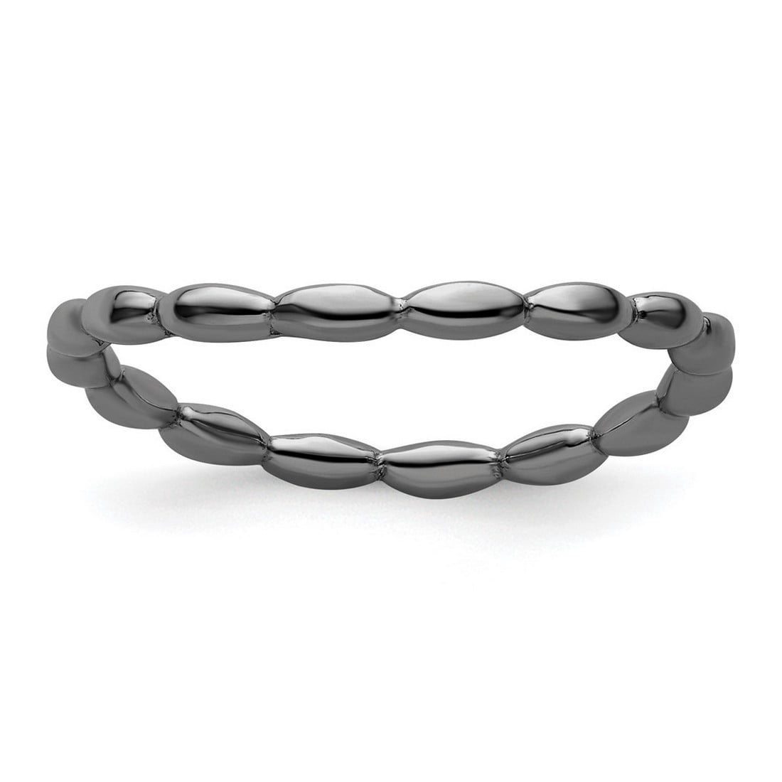 1.5mm 925 Sterling Silver Patterned Ruthenium plating Stackable ...