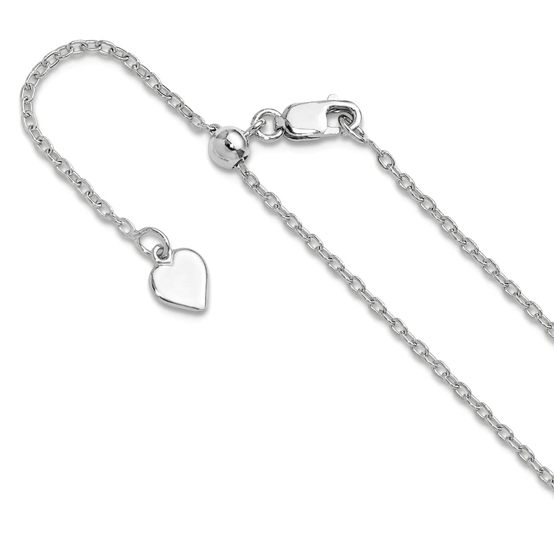 1.5mm 925 Sterling Silver Polished Lobster Claw Closure Adjustable Curb ...