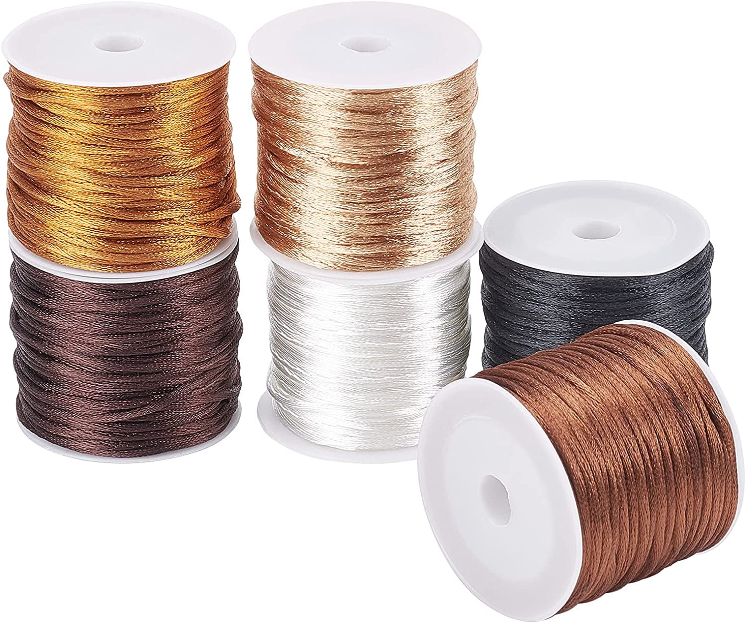1.5mm Nylon Trim Silk Cord 6 Colors Satin Rattail Cord String Chinese ...