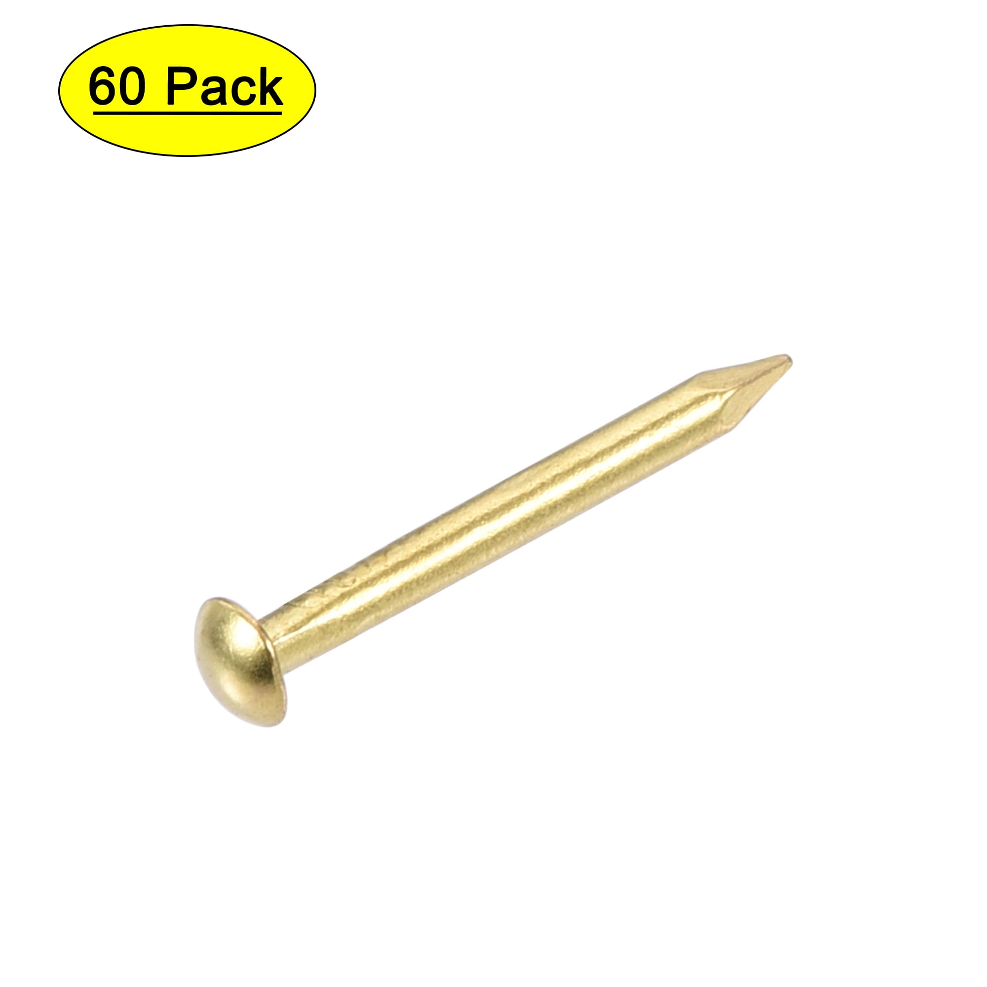 1.5mmx15mm(DxL) Tiny Nails Brass 60 Pack - Walmart.com