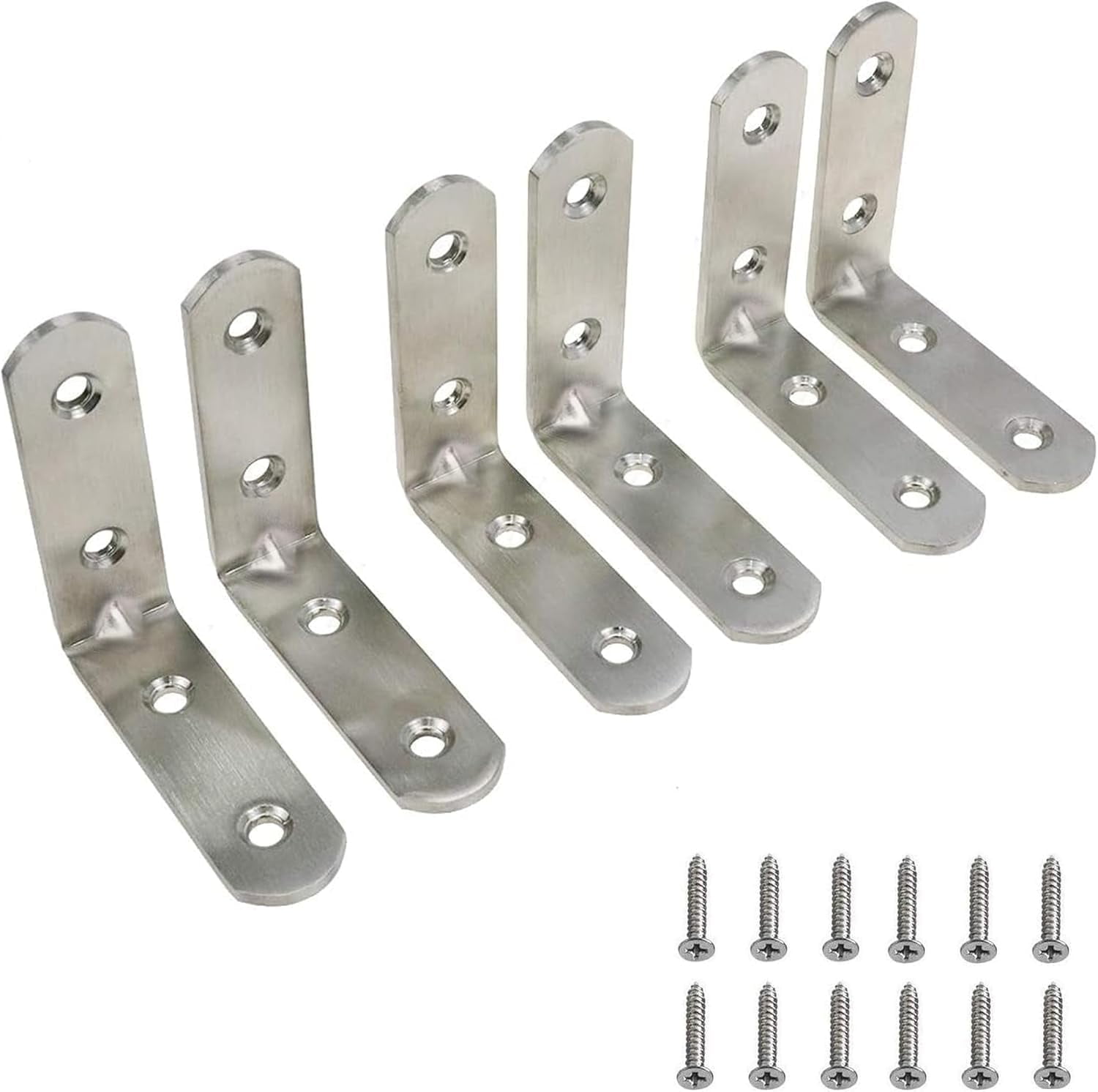 1.5x1.5 Inch L Bracket, Steel Construction, Zinc Plated, Heavy Duty 4 ...