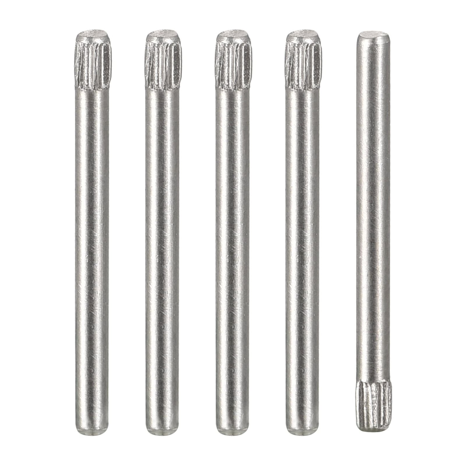 1.5x18mm 304 Stainless Steel Dowel Pins, 5 Pack Knurled Head Flat End ...