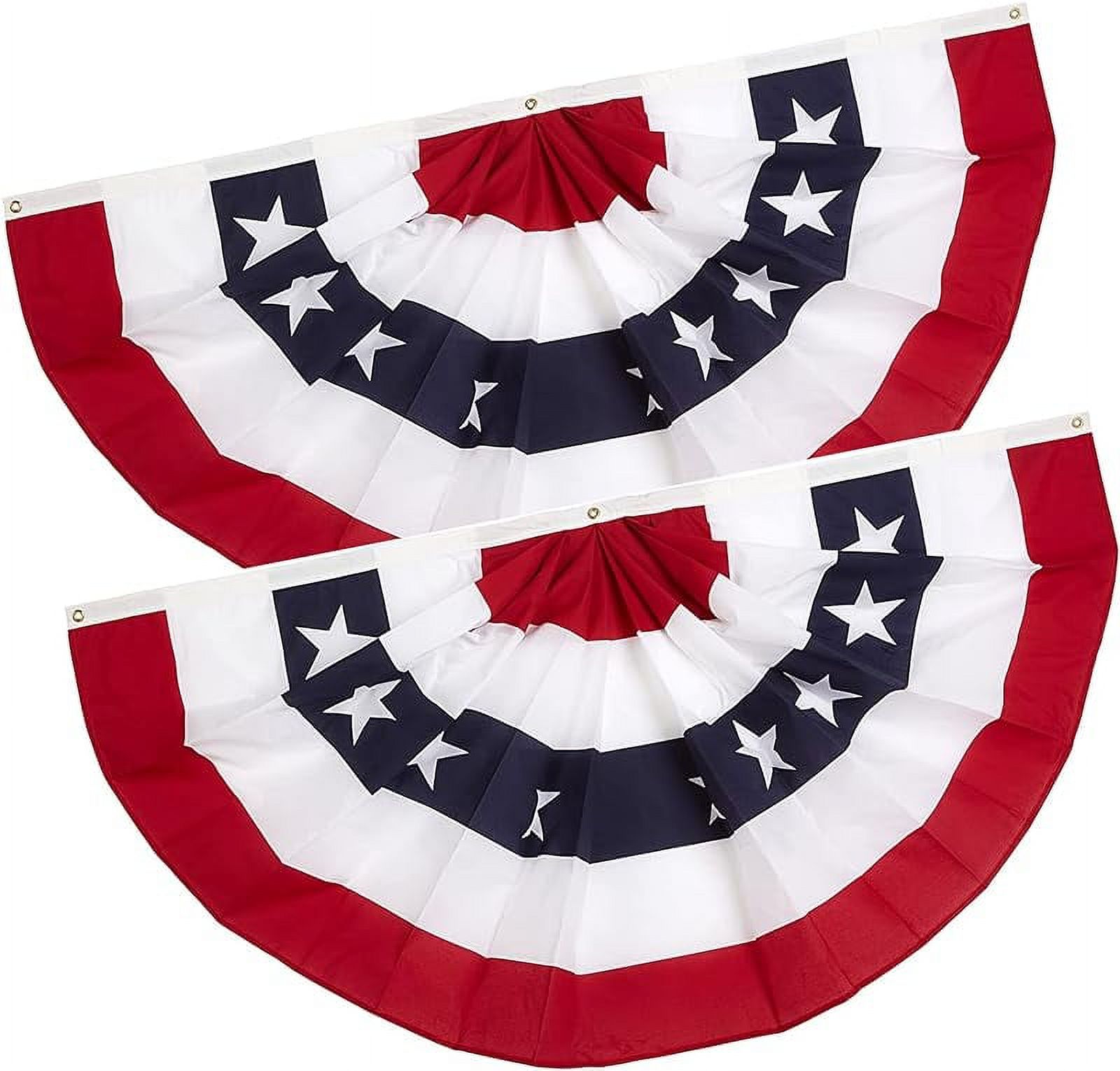 1.5x3 Ft American Bunting Flag - Half Fan Banner Pleated Patriotic ...
